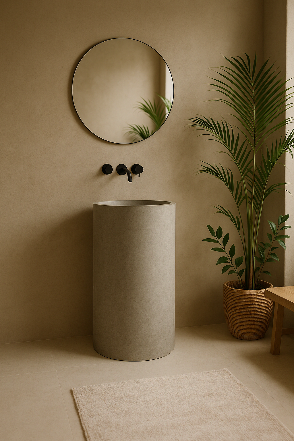 Sora Freestanding Round Basin – Resin Rock